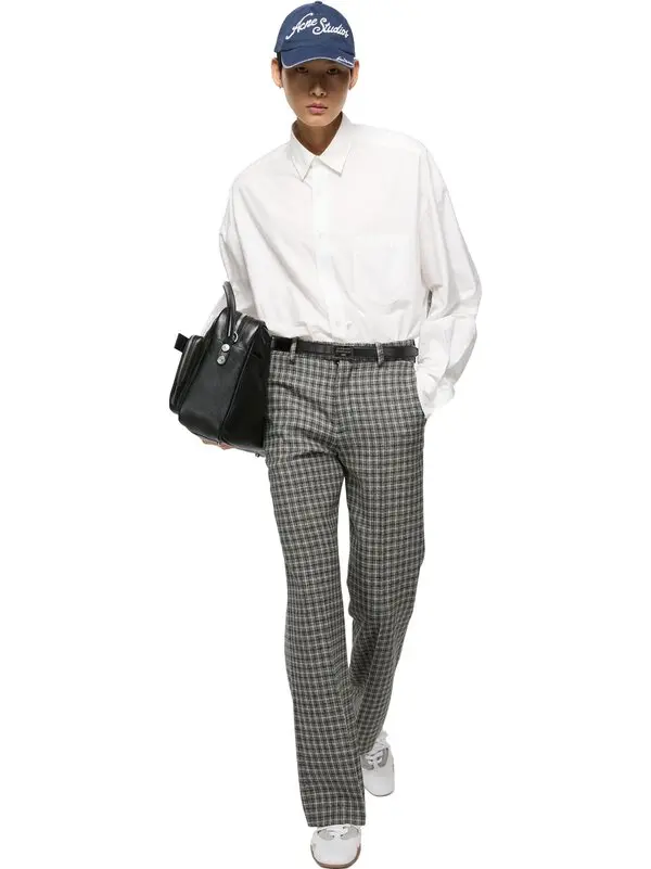 Acne Studios Wool Check Trousers - Black,white