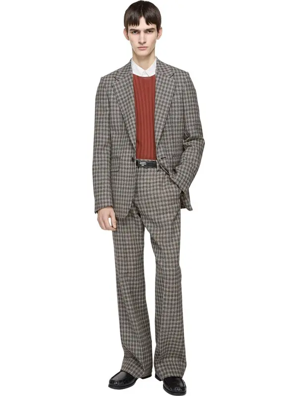 Acne Studios Fitted Wool Suit Jacket - Black,white