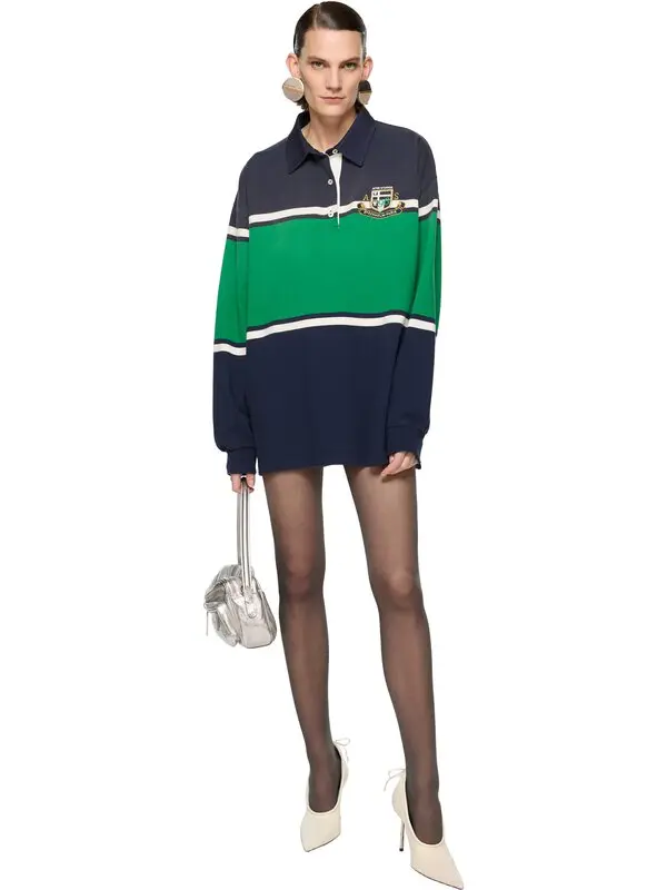 Acne Studios Polo Jersey Dress - Navy,green