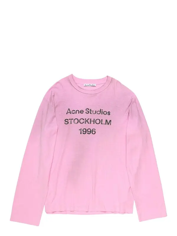 Acne Studios Logo T-shirt Relaxed Fit - Cotton Candy Pink