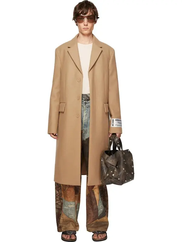 Acne Studios Single-breasted Wool Coat - Camel Beige