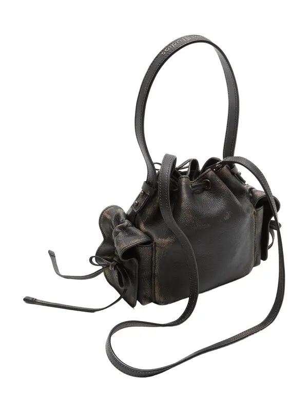 Acne Studios Multipocket Mini Bucket Bag - Dark Brown,beige