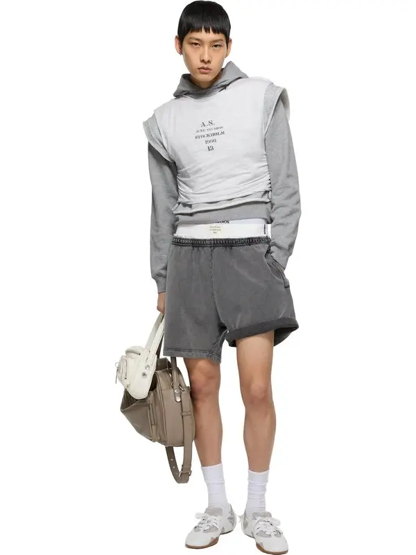 Acne Studios Cotton Fleece Shorts - Faded Black