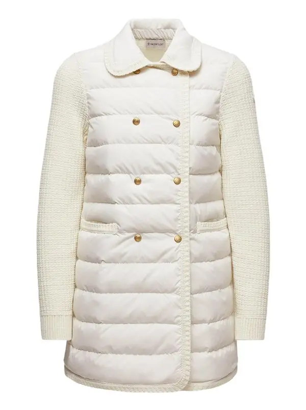Moncler Wool And Cashmere Padded Cardigan - White