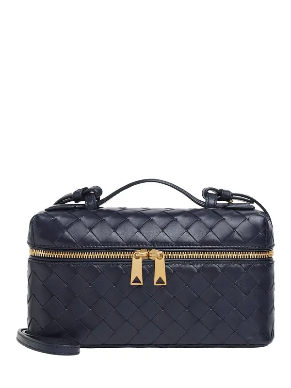 Bottega Veneta Calfskin Intrecciato Vanity Case - Blue