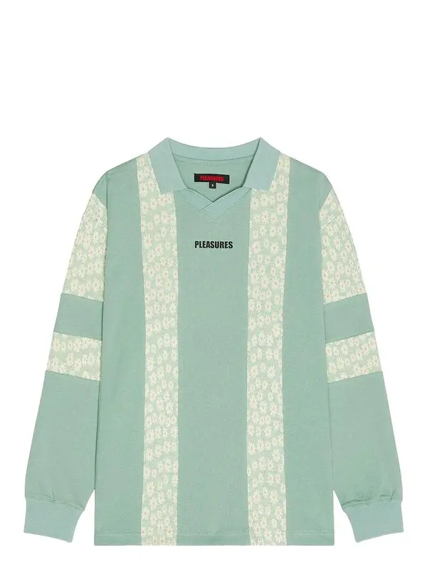 PLEASURES Sounds Rugby Polo In Green - Matcha