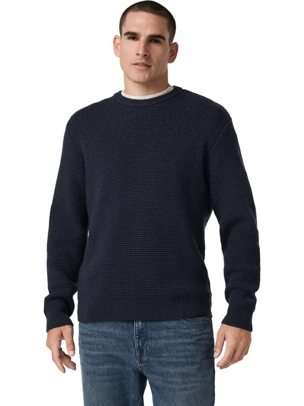Vuori Denver Waffle Crew Sweater - Navy
