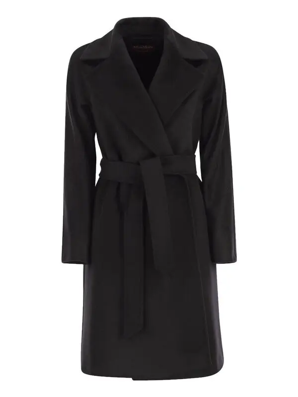 Max Mara Dravenna Wool Dressing Gown Coat - Black