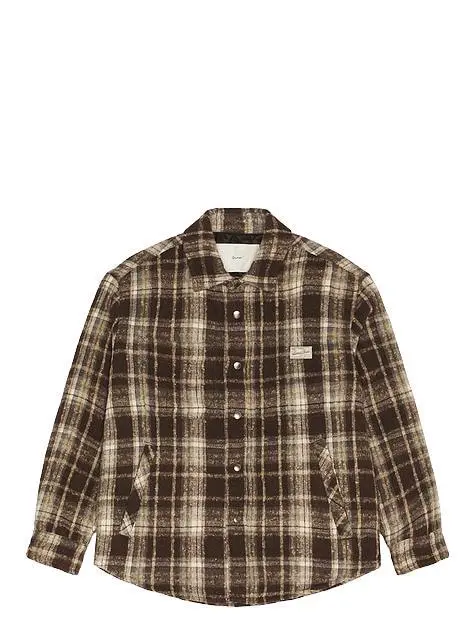 DUNST Quilted Check Flannel Shirt In Brown - Brown Check