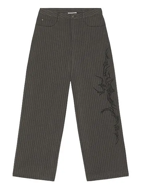 JADED LONDON Gothic Pinstripe Goliath Trousers - Grey