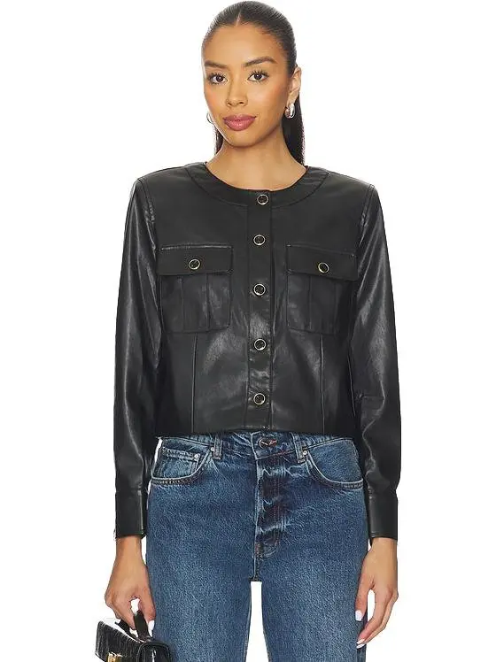 Paige Verity Faux Leather Jacket - Black