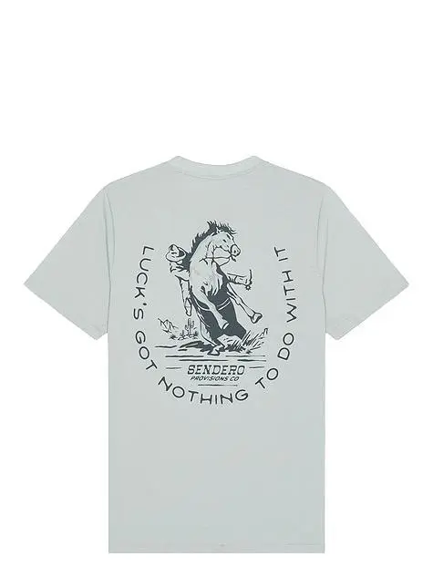 SENDERO PROVISIONS CO. No Luck Tee In Blue - Big Sky Blue
