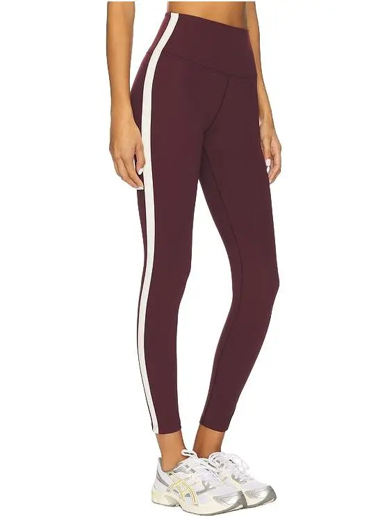 Splits59 Clare High-waist 7/8 Leggings - Dark Cherry & Creme
