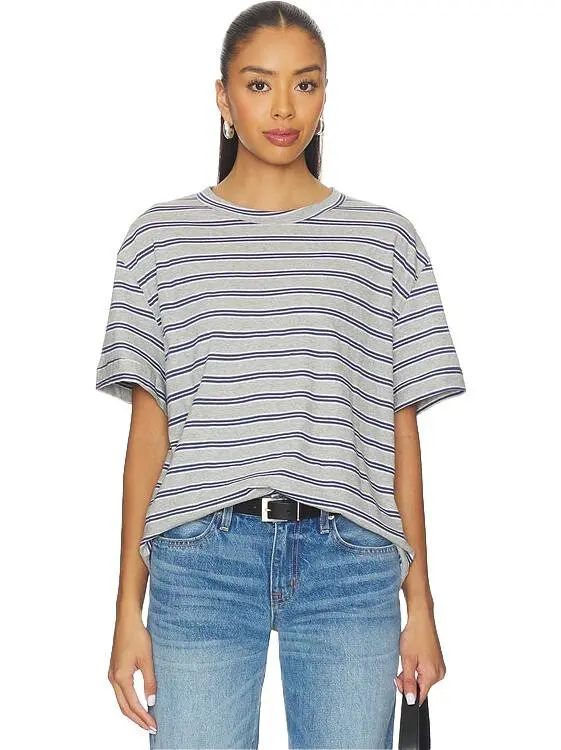 RAT BOI Boifriend T-shirt - Heather & Navy