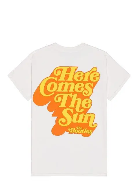 FREE & EASY X The Beatles Here Comes The Sun Tee In White - Coconut
