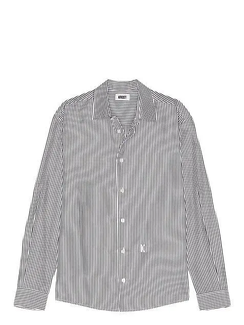 KROST Embroidered Striped Shirt - Black