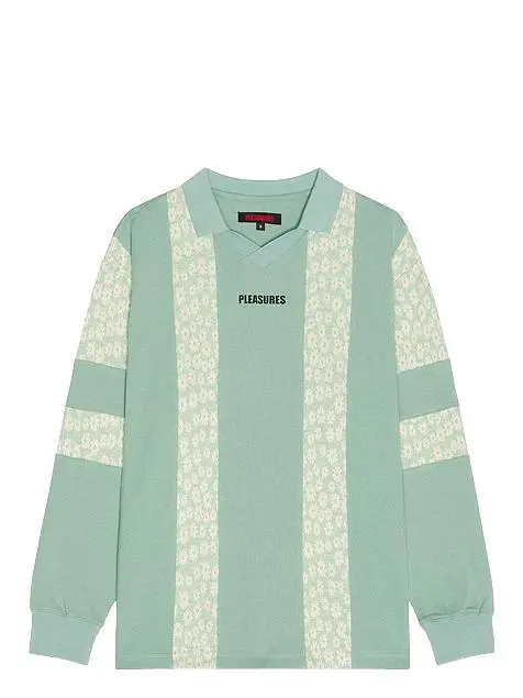 PLEASURES Sounds Rugby Polo In Green - Matcha