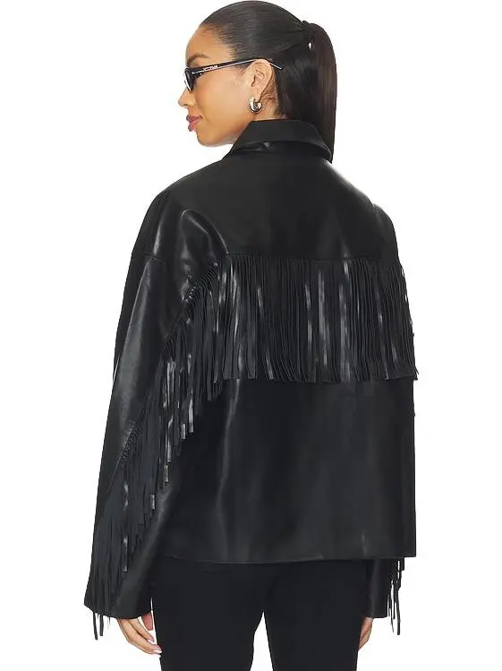 MORE TO COME Mia Faux Leather Jacket - Black