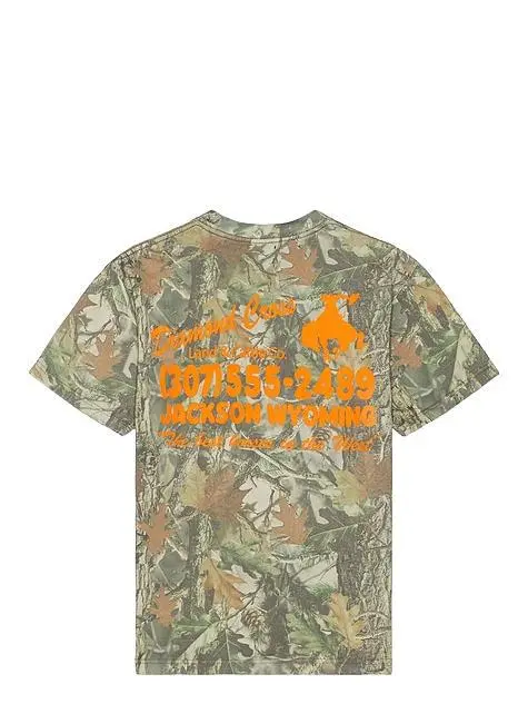 DIAMOND CROSS RANCH Retro Address Tee In Green - Camouflage