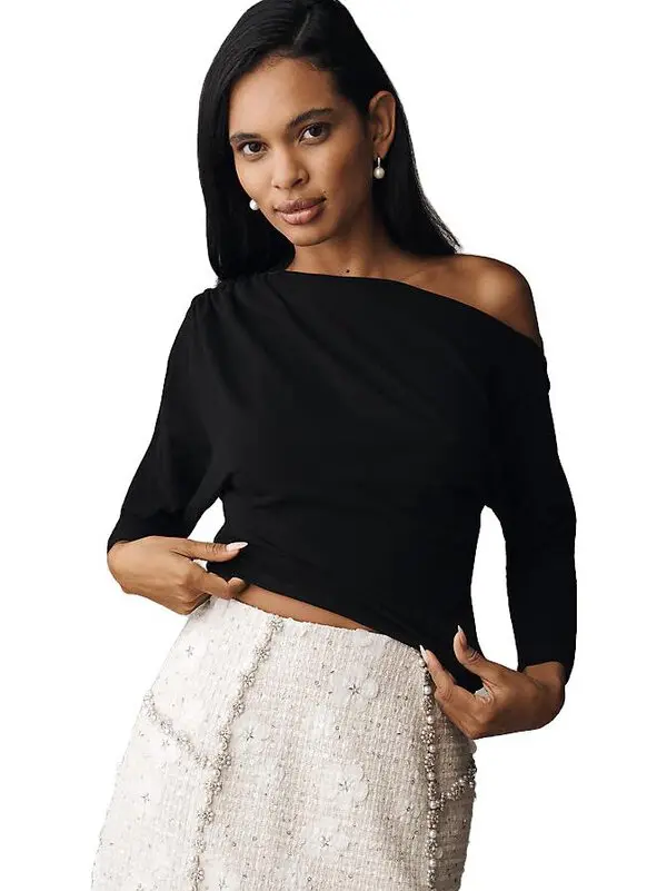 NATION LOS ANGELES Pietra Off-shoulder Top - Jet Black