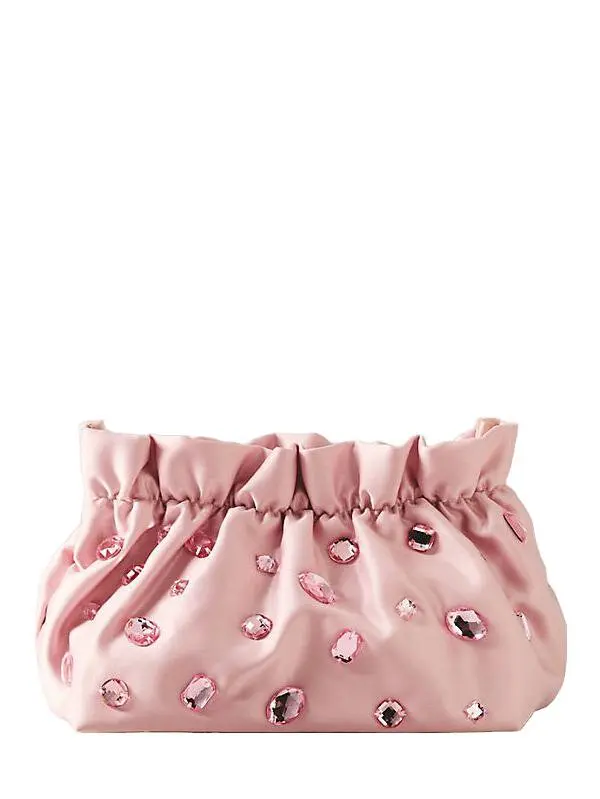 Anthropologie Embellished Cosmetic Pouch - Pink