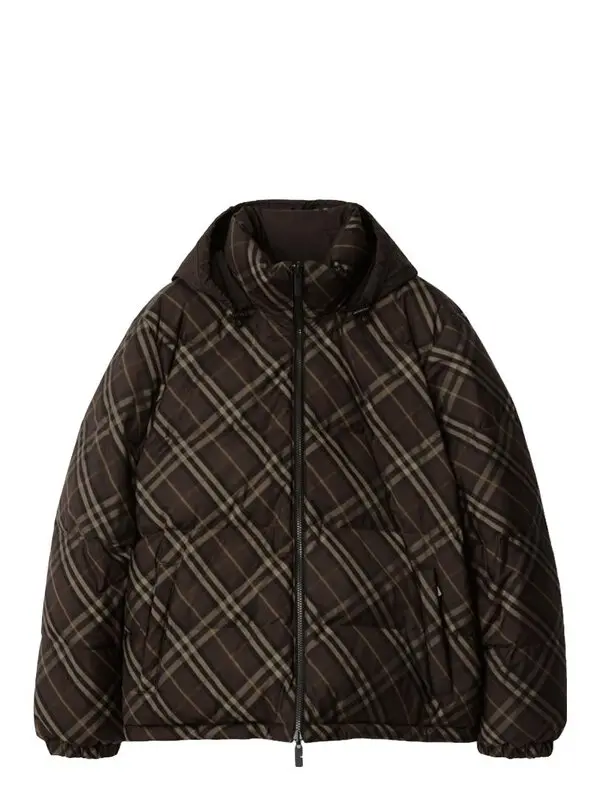 Burberry Reversible Check Snowdon Puffer Jacket - Truffle Brown