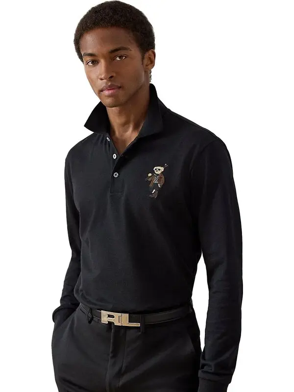 Ralph Lauren Polo Bear Cotton-cashmere Polo Shirt - Classic Black