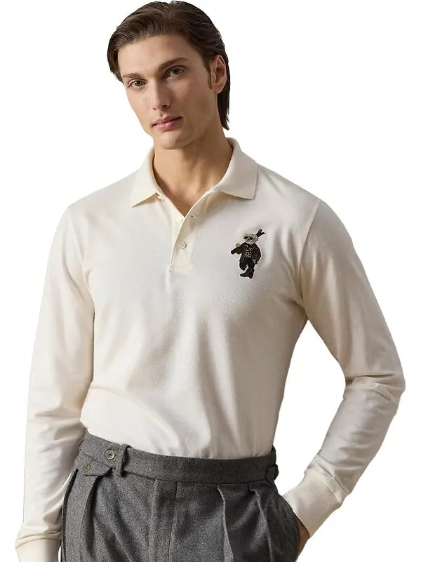 Ralph Lauren Polo Bear Cotton-cashmere Polo Shirt - Classic Cream