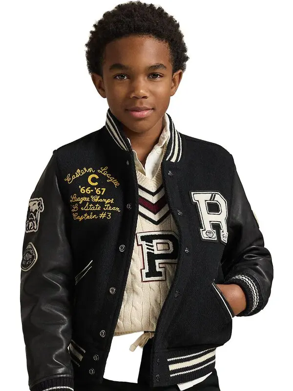 Ralph Lauren Wool-blend Letterman Jacket - Polo Black