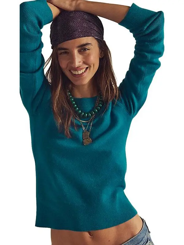 Free People Malibu Cashmere Crewneck Sweater - Kayaking