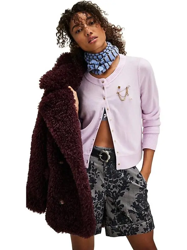Free People Cashmere Blend Cardigan - Hint Of Violet