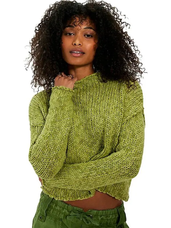 Free People Opal Rollneck Knit Sweater - Fresh Sprout