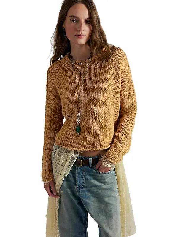 Free People Opal Rollneck Knit Sweater - Sweet Potato