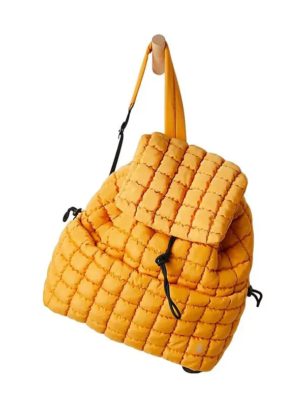 Free People Quilted Hiker Backpack - Light Papaya