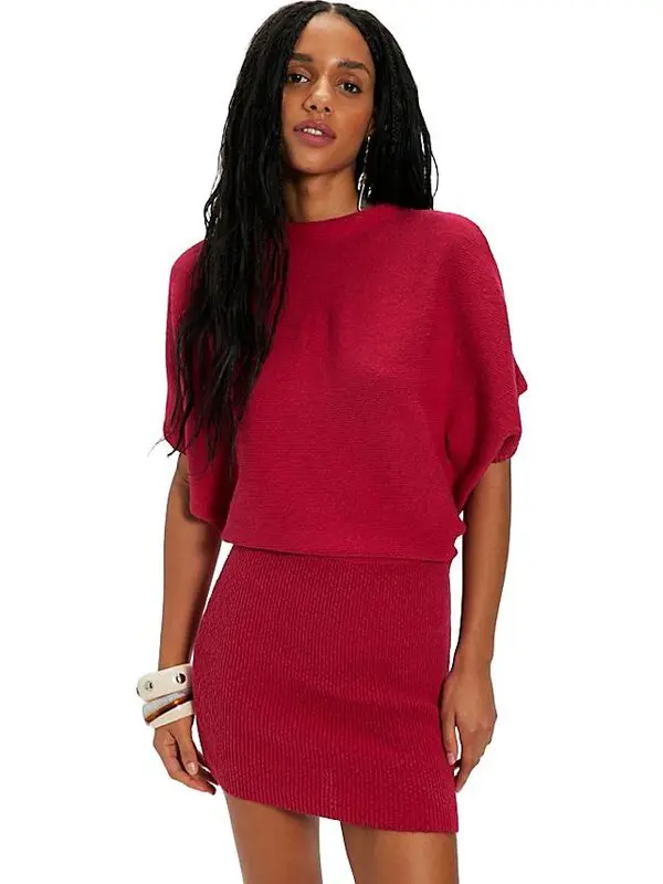 Free People Amara Mini Sweater Dress - Love Potion