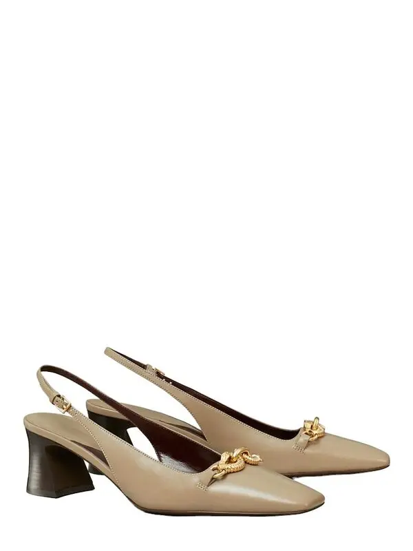 Tory Burch Jessa Heeled Slingback - Ecru