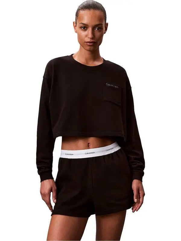 Calvin Klein Logo Cotton Jersey Sleep Short - Black