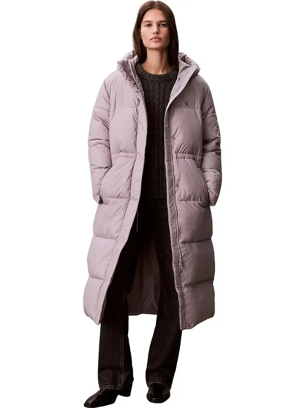 Calvin Klein Relaxed Fit Long Puffer Jacket - Flat Gray