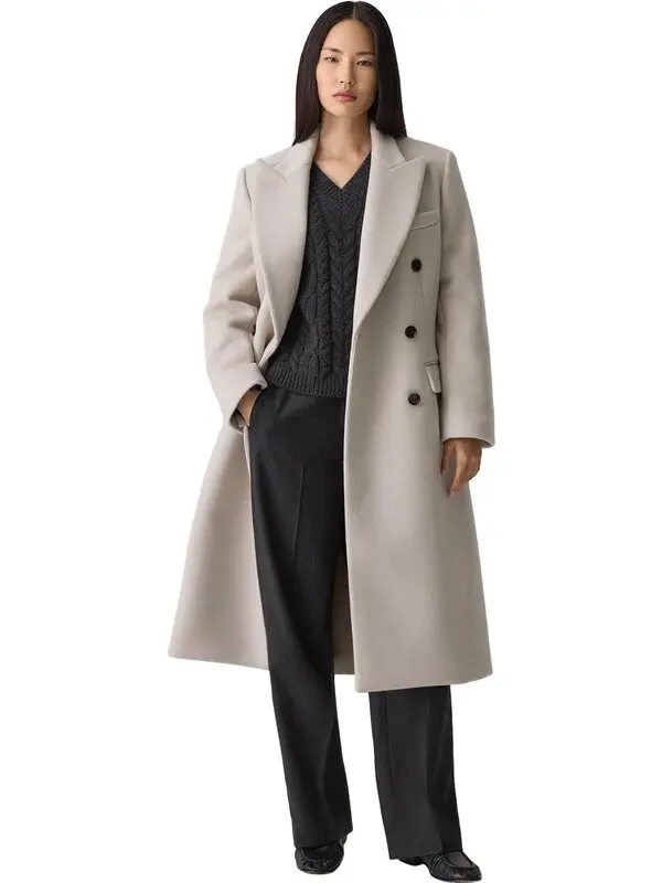 Theory Double-breasted Pea Coat - Alabaster