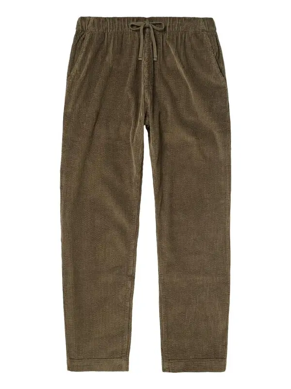 Hartford Joggy Straight-leg Cotton-corduroy Drawstring Trousers - Brown