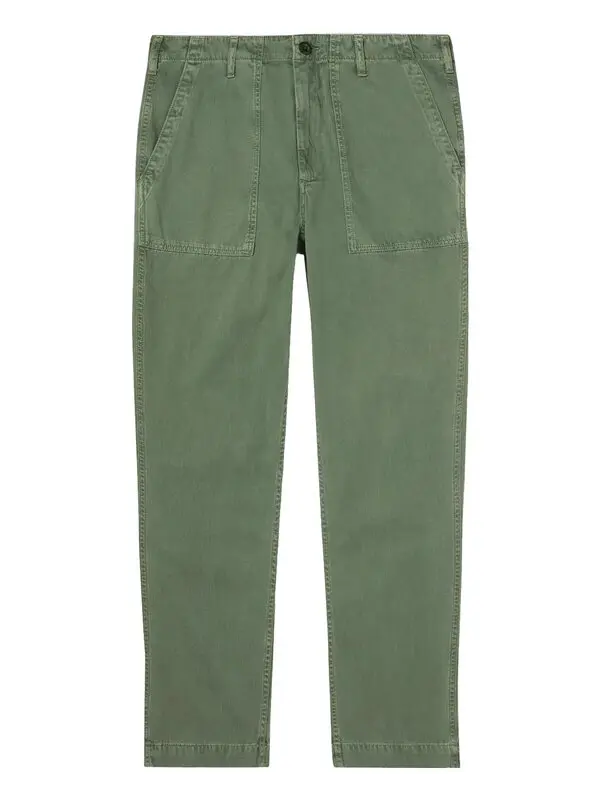 Hartford Herringbone Cotton-gabardine Trousers - Green