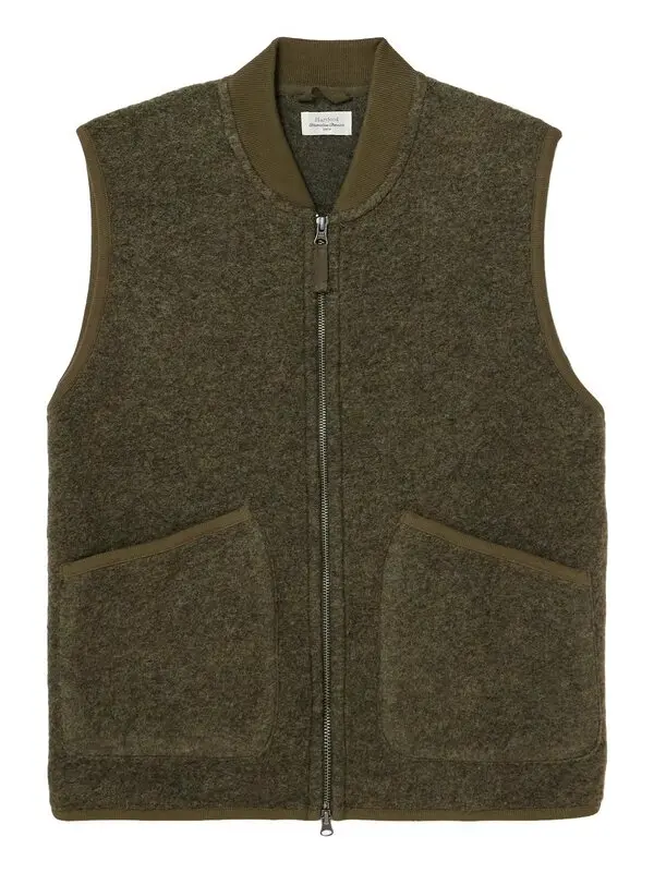 Hartford Boiled Wool-blend Gilet - Green