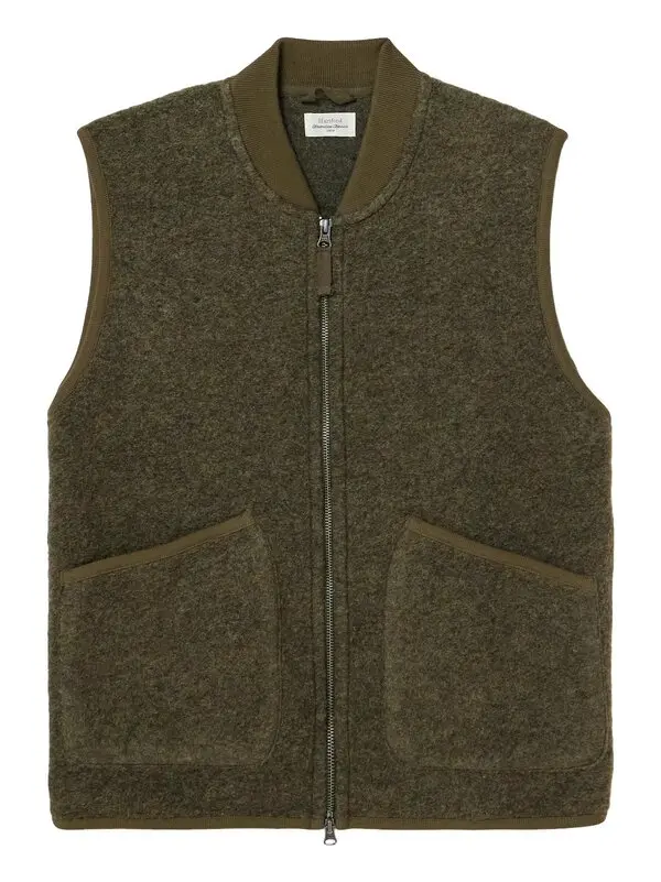 Hartford Boiled Wool-blend Gilet - Green