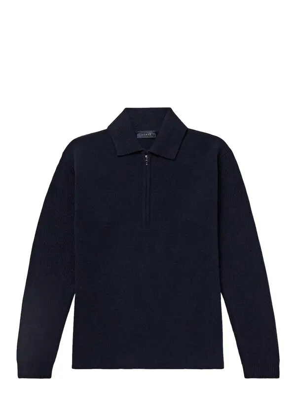Sease Virgin Wool And Cashmere-blend Half-zip Sweater - Blue