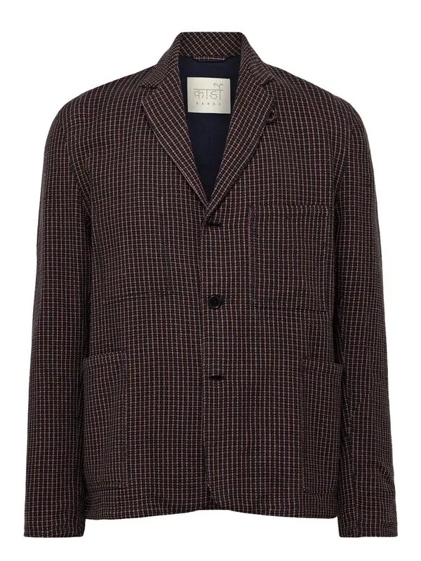 KARDO Somesh Checked Cotton Blazer - Brown