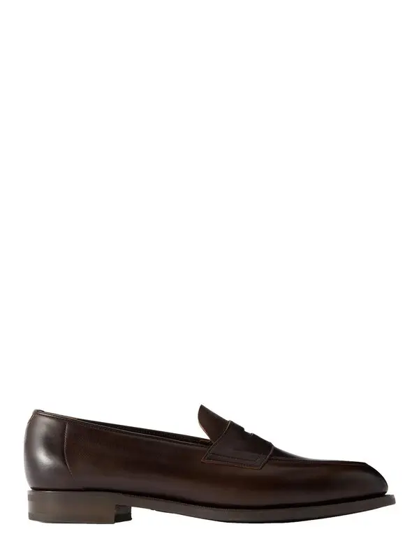 EDWARD GREEN Piccadilly Leather Penny Loafers - Brown