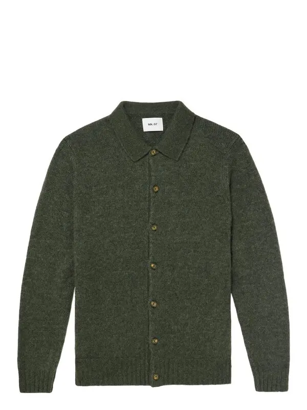 Nn07 Lee 6598 Merino Wool-blend Cardigan - Green