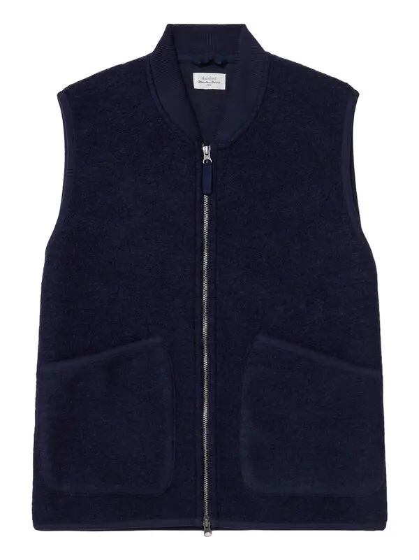 Hartford Boiled Wool-blend Gilet - Blue