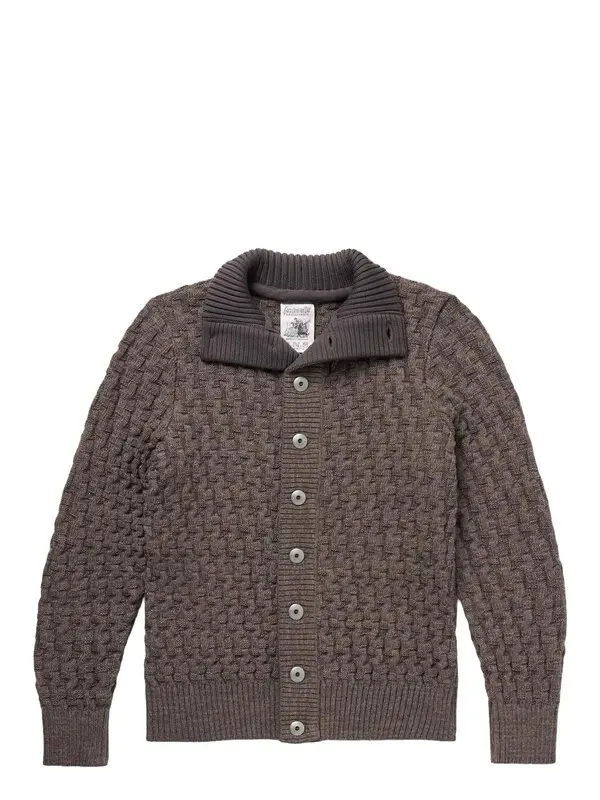 S.N.S. HERNING Stark Virgin Wool Cardigan - Brown
