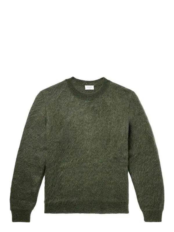 Saint Laurent Slim-fit Mohair-blend Sweater - Green